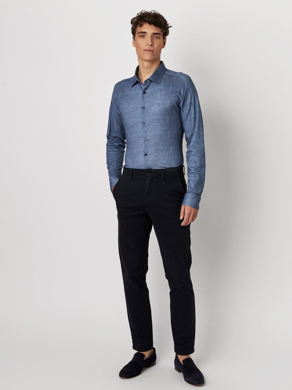 Hemd | Style »Casual Kent« denim structure